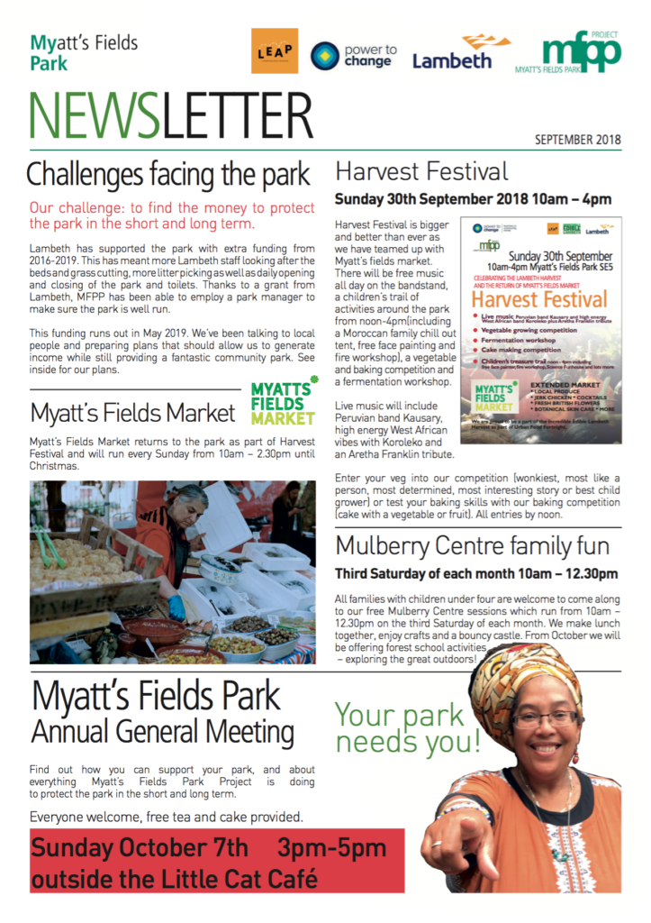 Myatts Park Newsletter September 2018 - Empower.fit